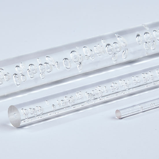 MT238C - Clear Extruded Bubble Acrylic Rod - 500mm x 10mm | Findel ...