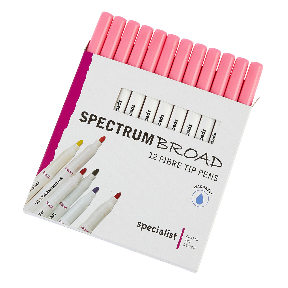 P400A006 - Spectrum Broad Pens - Pink. Pack of 12 | Findel Dryad UAE