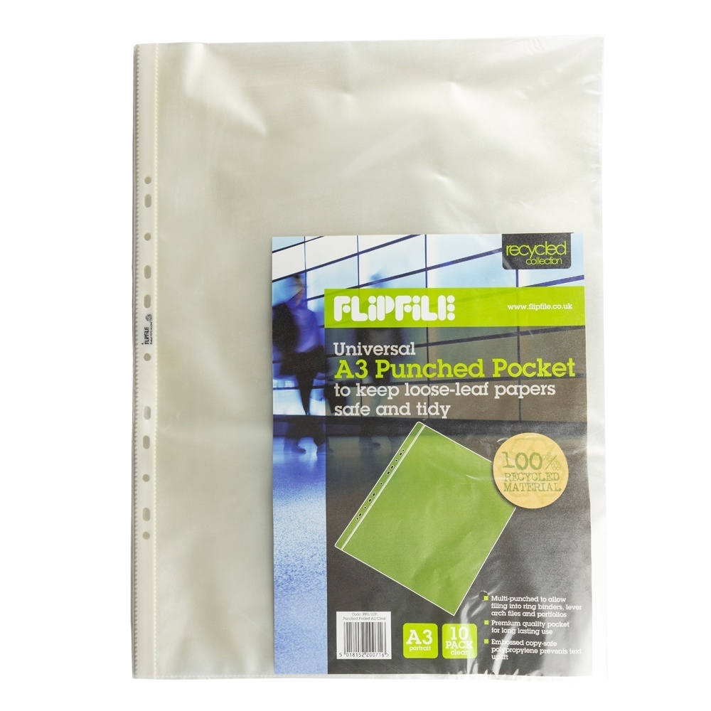DRYPPA3P - Plastic Punched Pockets A3 Portrait - Pack of 10 | Findel ...