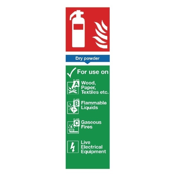 DRY71135 - Dry Powder Fire Extinguisher Sign 280 x 90mm PVC | Findel ...